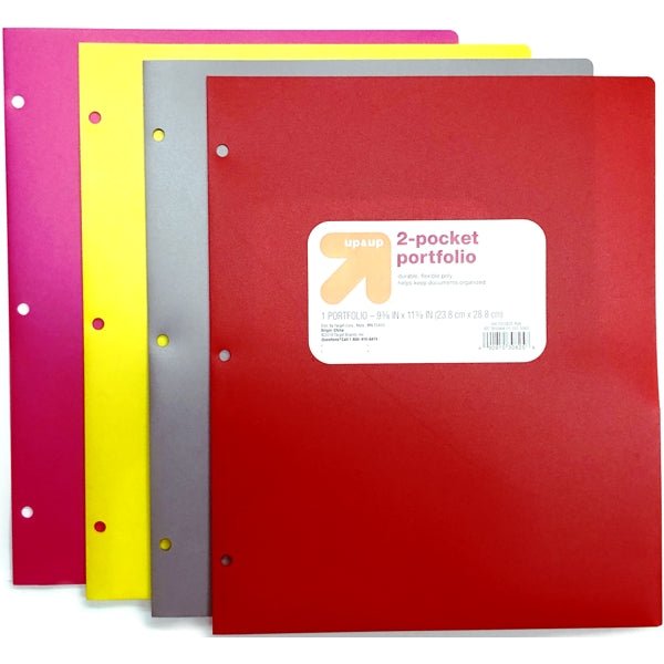 Up & Up 2-Pocket Plastic Portfolio Folder - 9.375" x 11.375" (Fits in ...