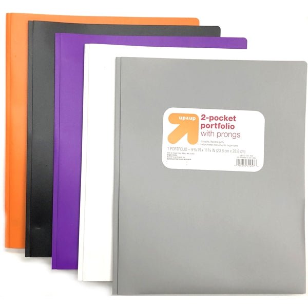 Up & Up 2-Pocket Prong Plastic Portfolio Folder - 9.375" x 11.375" (Co ...